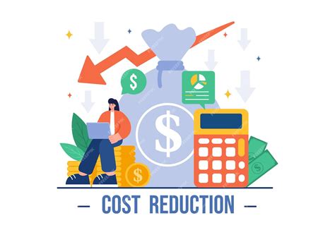 Premium Vector Cost Reduction Vector Illustration Depicting Decrease