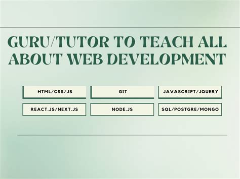Tutor Guru For Teaching Html Css Js Reactjs Nodejs Php Sql Upwork