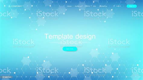 의료 방문 페이지 템플릿 디자인 추상 적인 건강 관리 배너 템플릿 육각형으로 과학적 배경을 부수다 혁신 패턴 벡터 그림입니다 테크놀로지에 대한 스톡 벡터 아트 및 기타