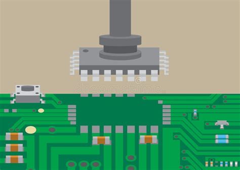 Surface Mount Technology Component Placement Stock Vector Illustration Of Board Manufacturing