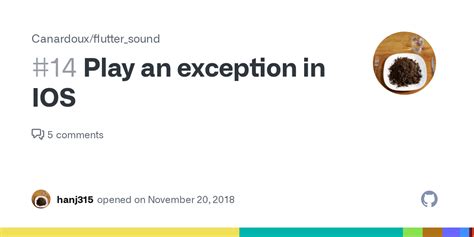 play an exception in ios · issue 14 · canardoux flutter sound · github