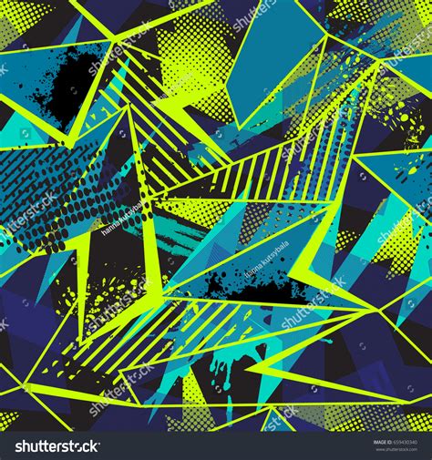 Abstract Seamless Geometric Pattern Grunge Urban Stock Vector Royalty Free 659430340