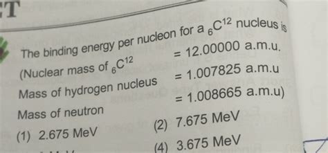 The Binding Energy Per Nucleon For Mathrm { A } { 6 } Mathrm { C }