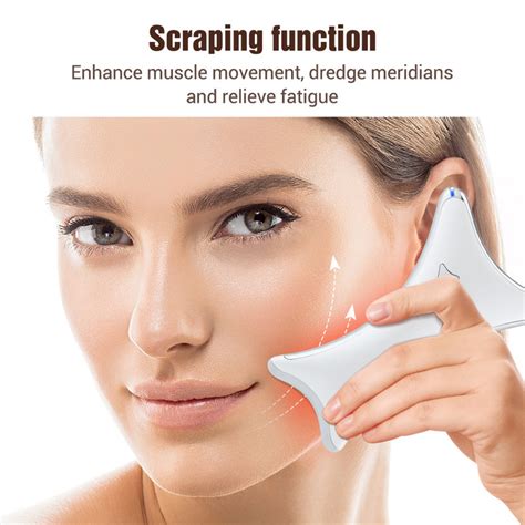 Badu Bg Електрически масажор за лице Gua Sha Board 3 цвята Led светлина Вибрационен масаж