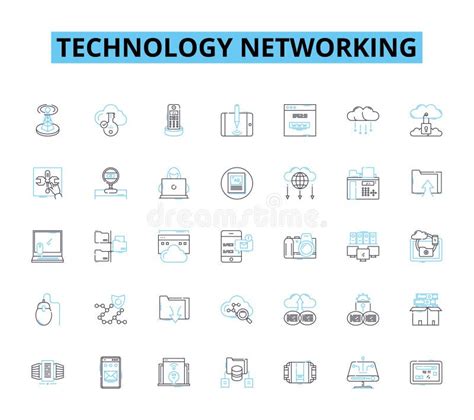 Technology Networking Linear Icons Set Ethernet Wi Fi Router