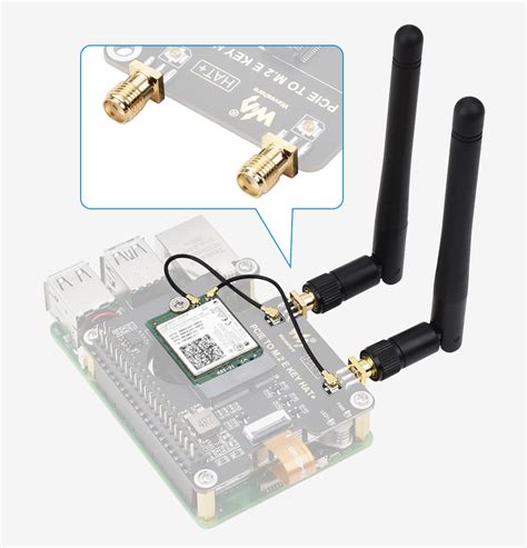树莓派 5 Pcie 转 M 2 E Key 转接板 Pi5 专用转接板 适用各种 Ngff M 2 E Key 无线网卡 支持 Usb 蓝牙连接 高速读写 Hat 标准