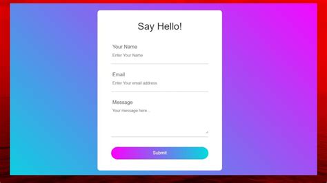 How To Create Animated Contact Form By Html And Css Contact Form Design