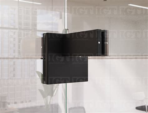 Igt Patch Connector With Support Fin Matte Black Igt Glass Hardware