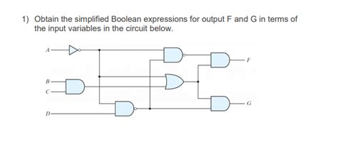 Solved 1 Obtain The Simplified Boolean Expressions For