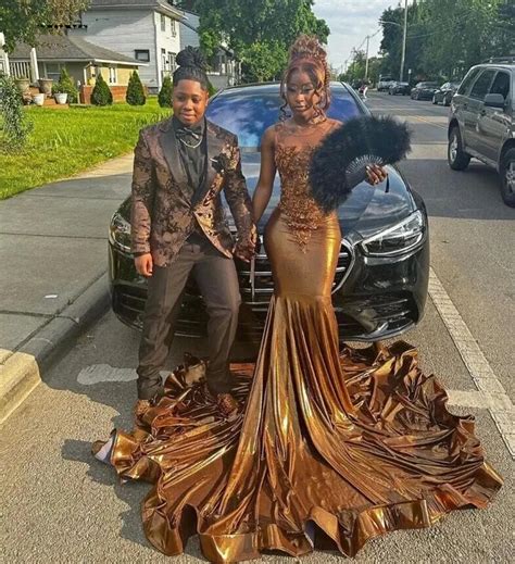 Elegant Brown Satin Mermaid Prom Dresses For Black From