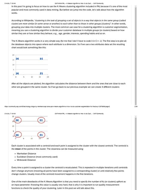 Sap Hana Pal K Means Algorithm Or How To Do Cust Sap Community P Download Free Pdf