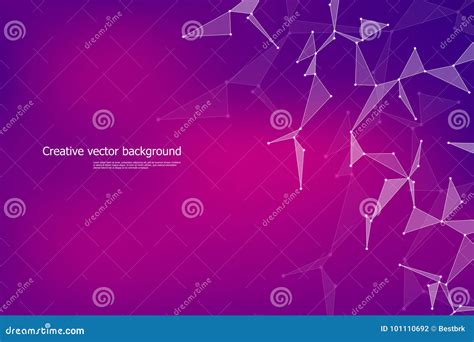 Structure Of Molecular Particles And Atom Polygonal Abstract Background Technology And Science