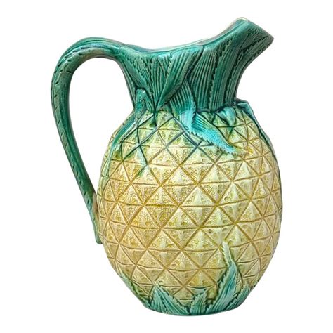 Antique Majolica Pineapple Pitcher Chairish
