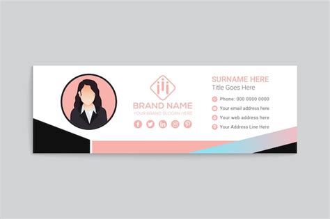 Premium Vector Creative Email Signature Layout