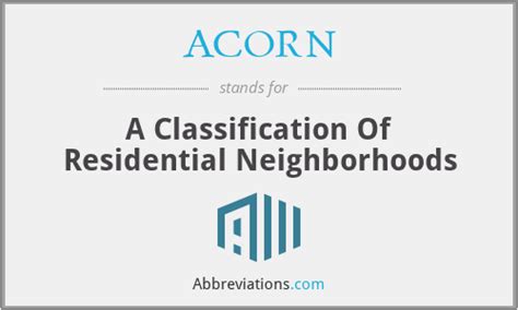 Acorn A Classification Of Residential Neighborhoods