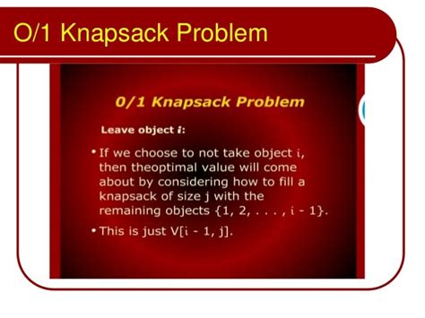 0 1 Knapsack Problem Using Dynamic Programming