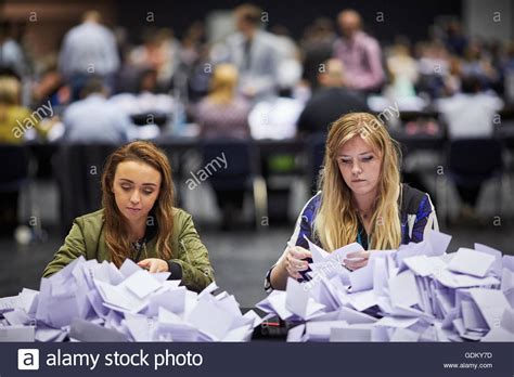 Voting Count Council Workers Counting Papers Ticked Box Voter Uk