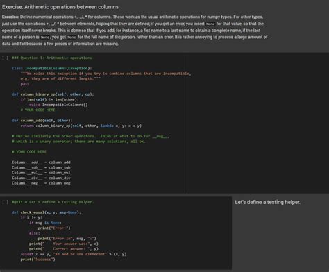 Exercise Arithmetic Operations Between Columns