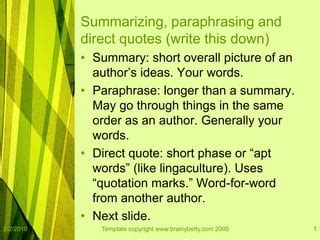 Summary PPT