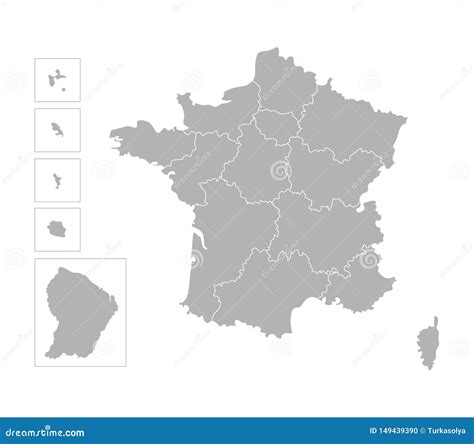 Vector Isolated Illustration Of Simplified Administrative Map Of France