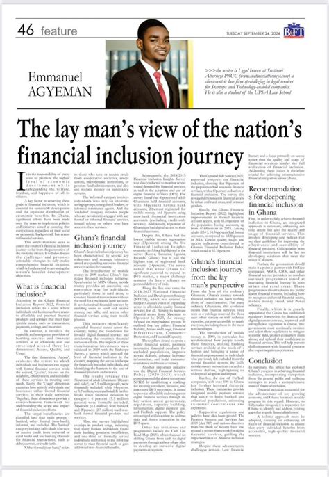 Ghanas Financial Inclusion Journey In Business And Financial Times