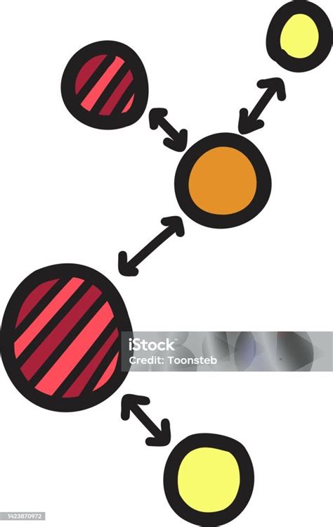 Hand Drawn Circle Connection Graph Illustration Stock Illustration