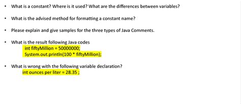 Solved What Is A Constant Where Is It Used What Are The Chegg