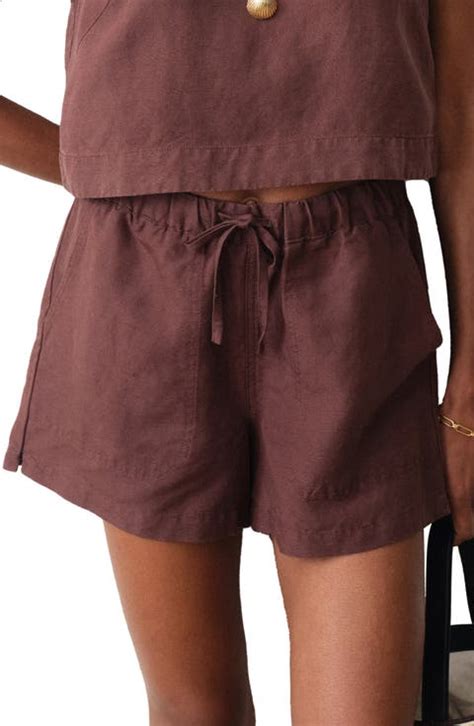 Womens Linen Blend Shorts Nordstrom