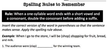 Suffix Spelling Rule Activities By Lindsay Anderson TpT