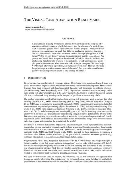 pdf the visual task adaptation benchmark