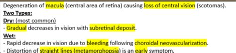 Retinal Disorders Flashcards Quizlet