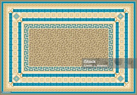 베이지 색 배경에 유행 표범 피부 패턴 골든 체인 구불 구불 한 테두리 바로크 케이블 로프 파란색 벨트와 스트랩 패턴에서 카펫 프린트15 브러시 팔레트패턴 브러시 디자인에