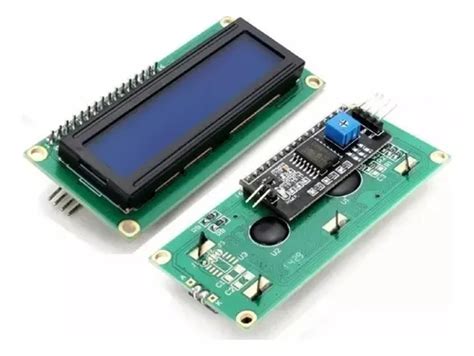 display lcd 16x2 1602 fundo azul modulo i2c soldado arduino