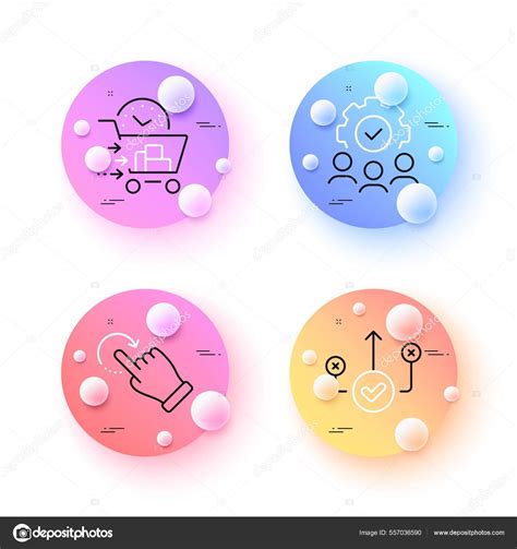 Rotation Gesture Correct Way Teamwork Minimal Line Icons Spheres Balls