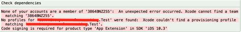 Ios An Unexpected Error Occurred Xcode Cannot Find A Team Matching 3864bnz255 Stack Overflow