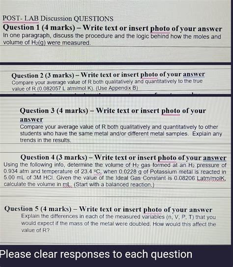 solved post lab discussion questions question 1 4 marks
