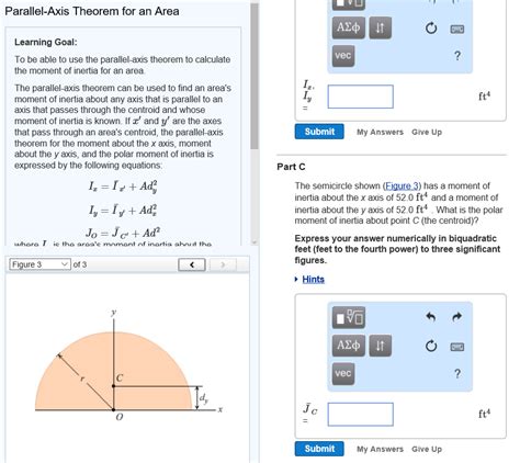 Solved Parallel Axis Theorem For An Area Learning Goal Vec Chegg