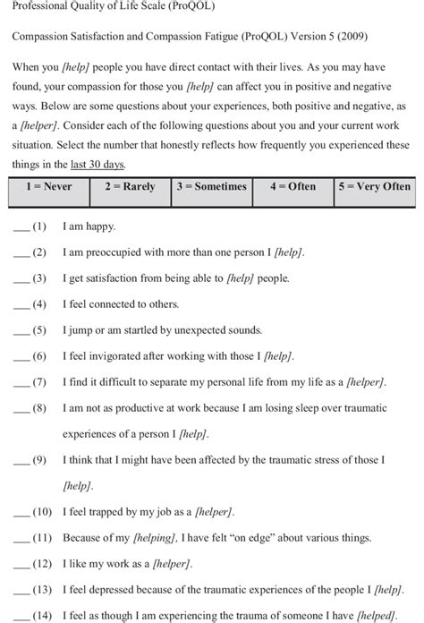 Proqol V Reproduced With Permission From The Center For Victims Of Download Scientific Diagram