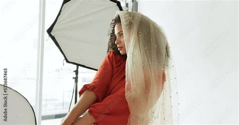 Black Woman Fashion Model Photoshoot And White Background Photography
