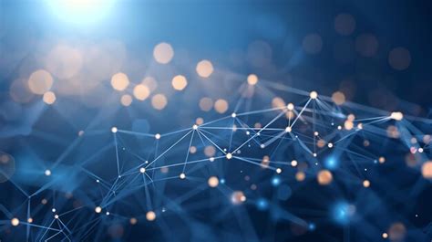 Abstract Blue Background With Connected Dots And Lines Representing A Network Or Connection