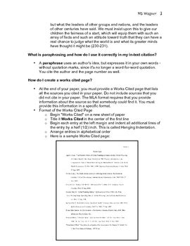 MLA Formatting Guide By Ms W TPT