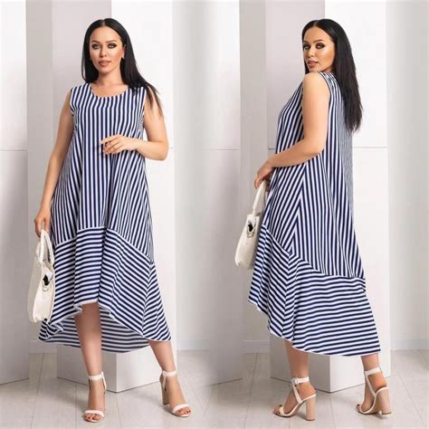 Жіночий сарафан синій у смужку міді — ціна 265 грн у каталозі Сукні міді Купити жіночі речі за