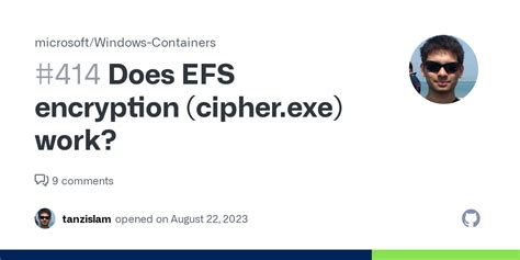 does efs encryption cipher exe work · issue 414 · microsoft windows