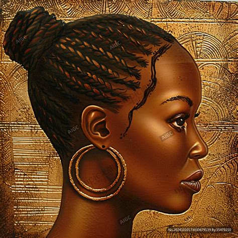 Ai创作图金色形象海报 非裔美国人艺术 金属质感插画 黄金质感海报 金属质感装饰画 非洲女性雕刻 人物肖像 金属质感画 立体质感金属画 金色质感海报 数字肖像插画 非洲种族的美 无框画少数民族