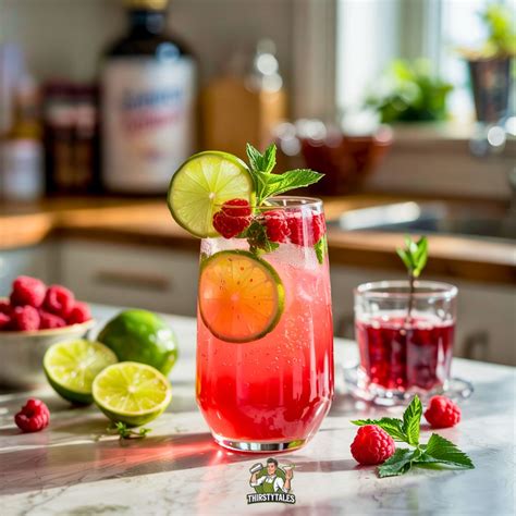 Raspberry Lime Spritzer Mocktail Recipe Thirsty Tales