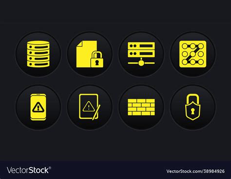 Set Mobile With Exclamation Mark Graphic Password Vector Image