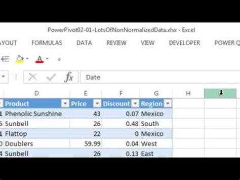 Excel 2013 PowerPivot Basics #02: Import Large Non-Normalized Data Set ...