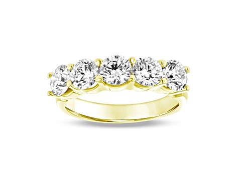 200ctw 5 Stone Wedding Band 14k Yellow Gold 1133sb Jtv