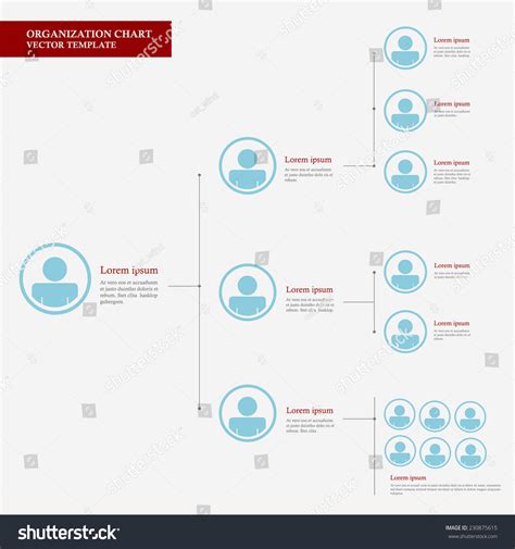 Corporate Organization Chart Template Business People Stock Vector Royalty Free