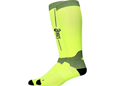 Performance Run Compression Sock Unisex Safety Yellow Unisex Accessories Asics Outlet Uk